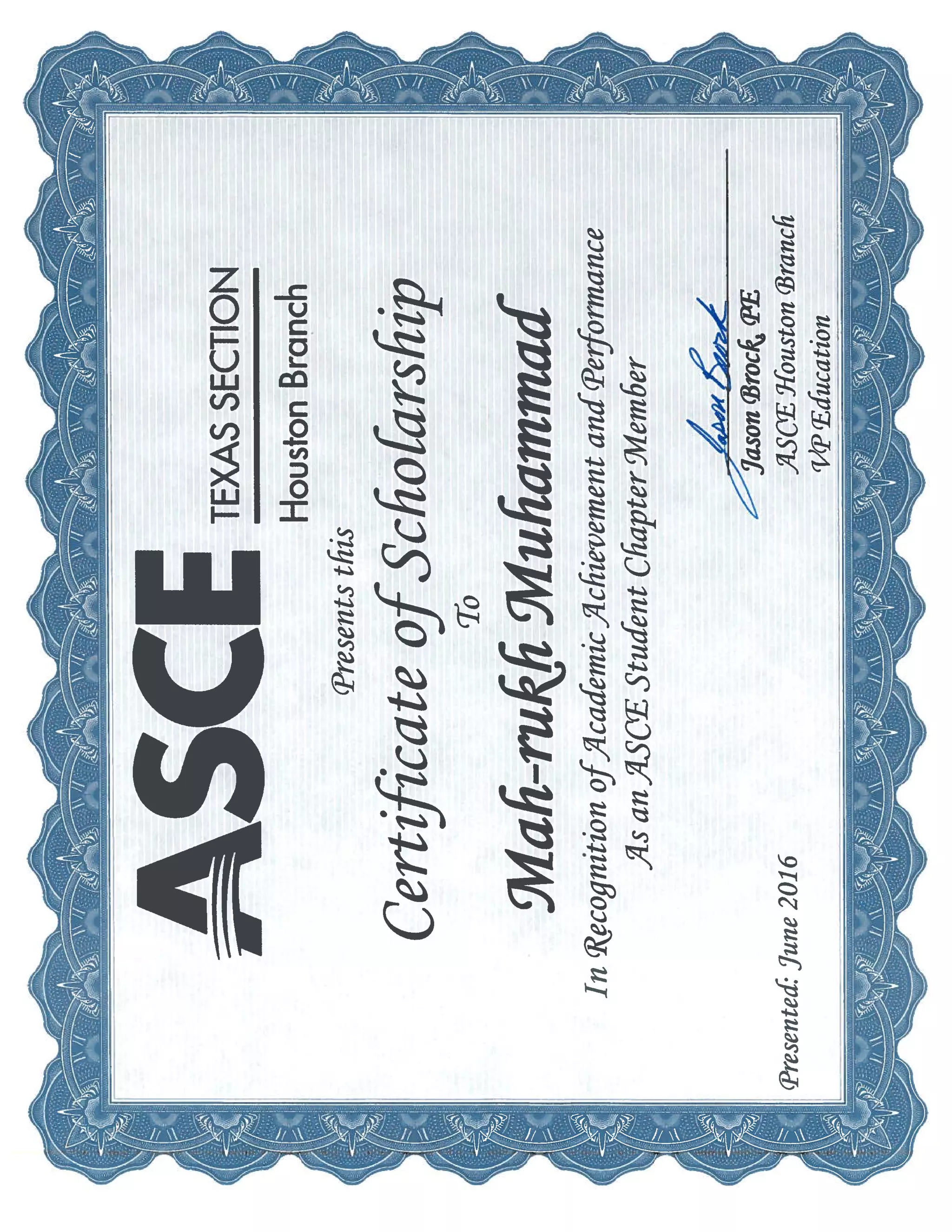 ASCE Certificate | PDF