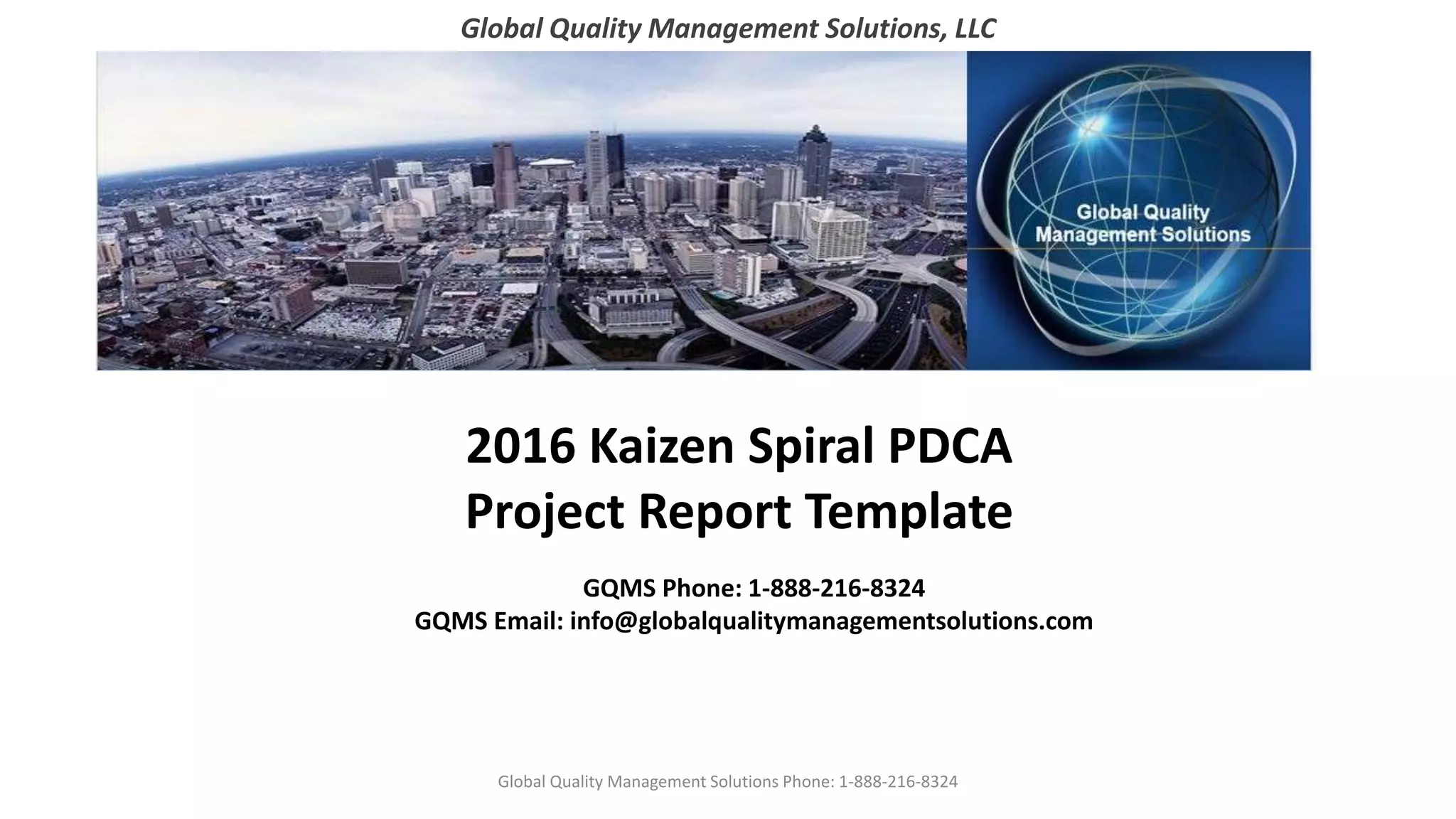 Kaizen Spiral PDCA Report Template | PPT