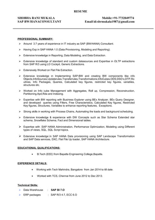 Bw_Hana | DOC | Databases | Computer Software and Applications