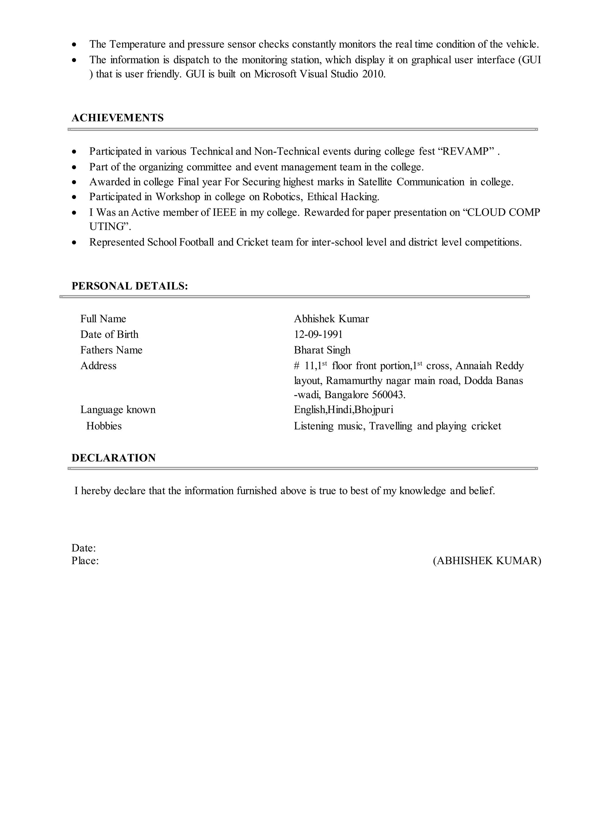 Abhishek_Kumar_Resume | DOCX | Programming Languages | Computing