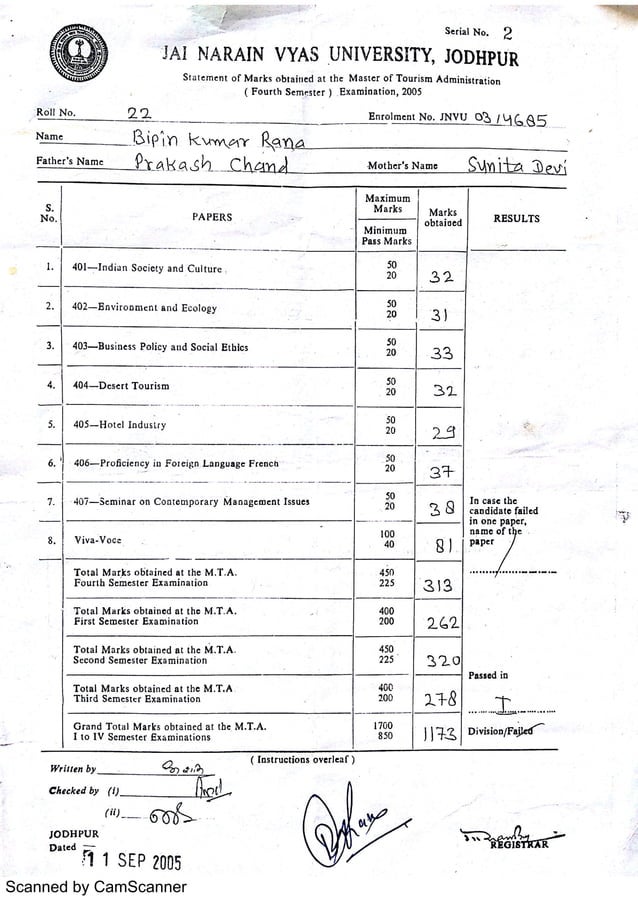 mta marksheet final | PDF