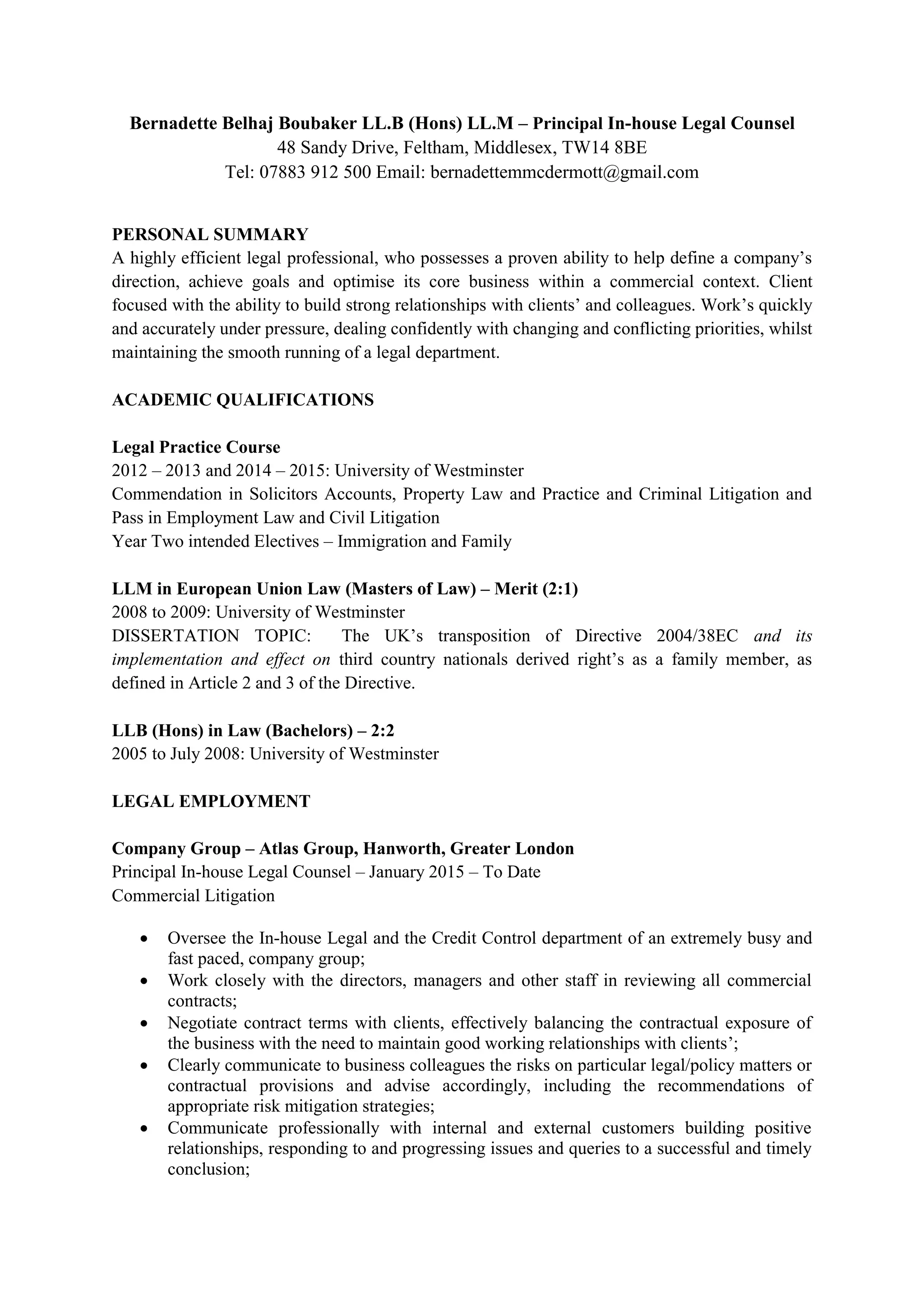 Bernadette Belhaj Boubaker - CV | PDF