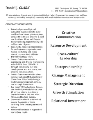 Dan Clark Resume | PDF | Non-Profit Organizations | Industries