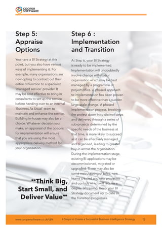 6 STEPS TO CREATE A SUCCESSFUL BUSINESS INTELLIGENCE STRATEGY | PDF