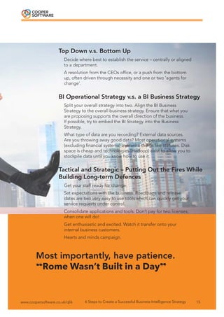 6 STEPS TO CREATE A SUCCESSFUL BUSINESS INTELLIGENCE STRATEGY | PDF