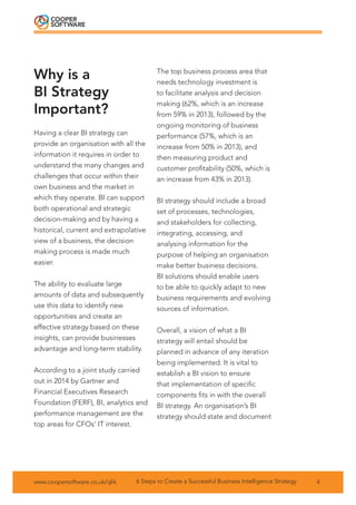 6 STEPS TO CREATE A SUCCESSFUL BUSINESS INTELLIGENCE STRATEGY | PDF
