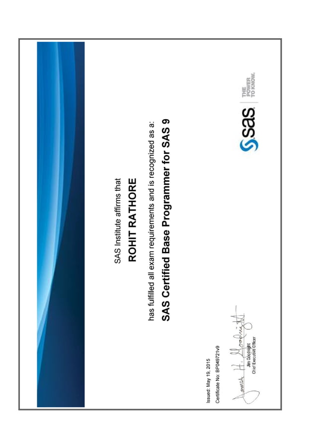 Base SAS Certificate | PDF