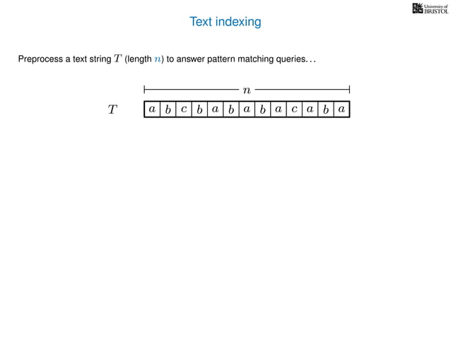 Pattern Matching Part One: Suffix Trees | PPT