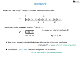 Pattern Matching Part Two: Suffix Arrays | PDF