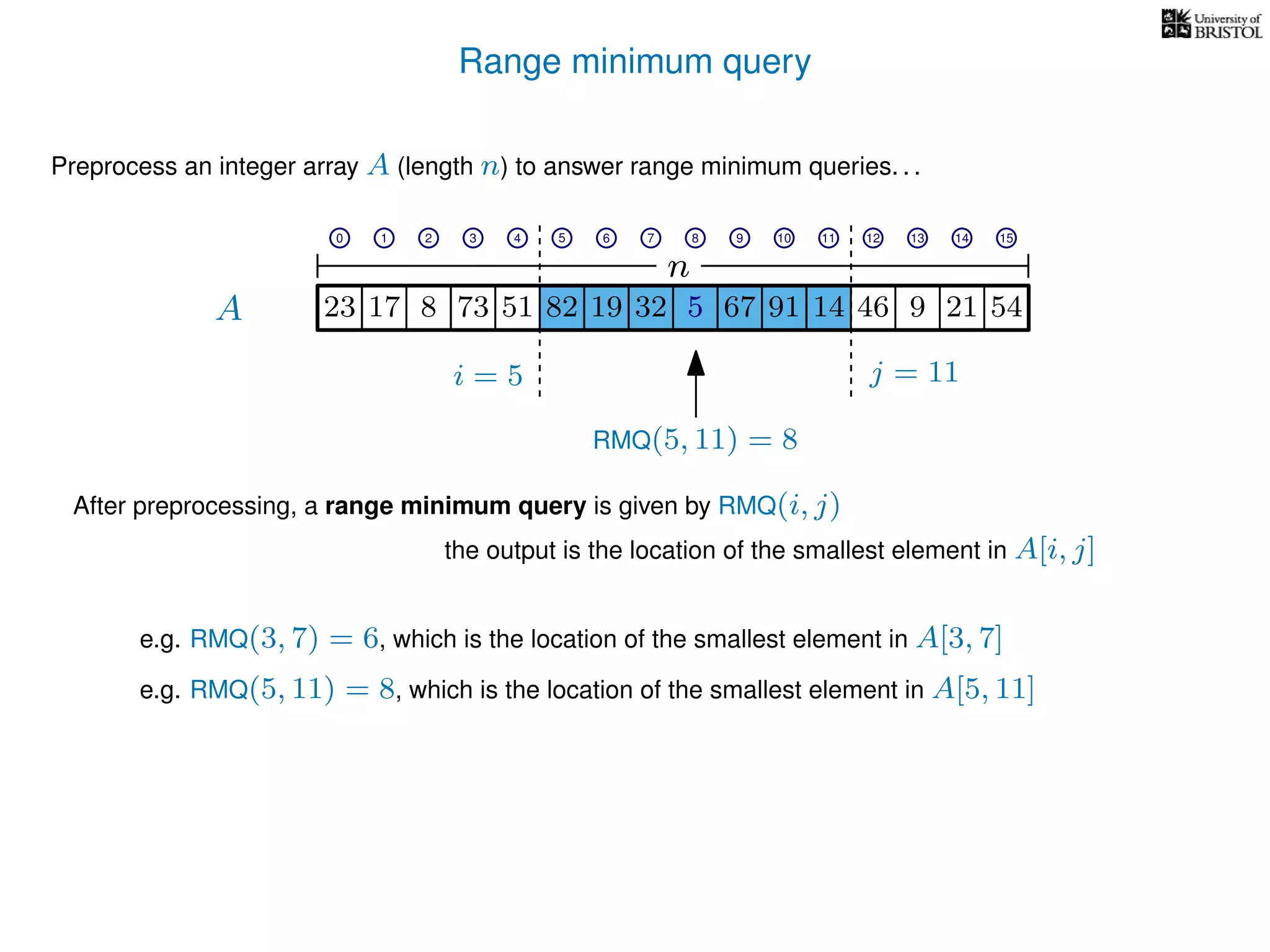 Range Minimum Queries | PDF