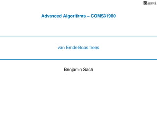 van Emde Boas trees | PPT