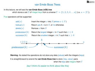 van Emde Boas trees | PDF