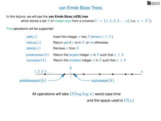 van Emde Boas trees | PDF