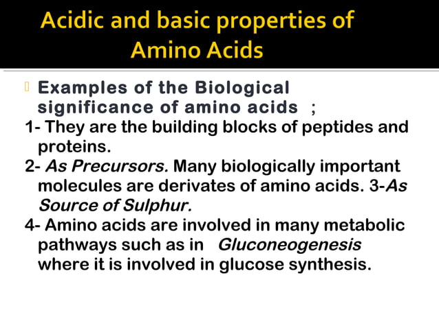 amino acids properties | PPT | Chemistry | Science