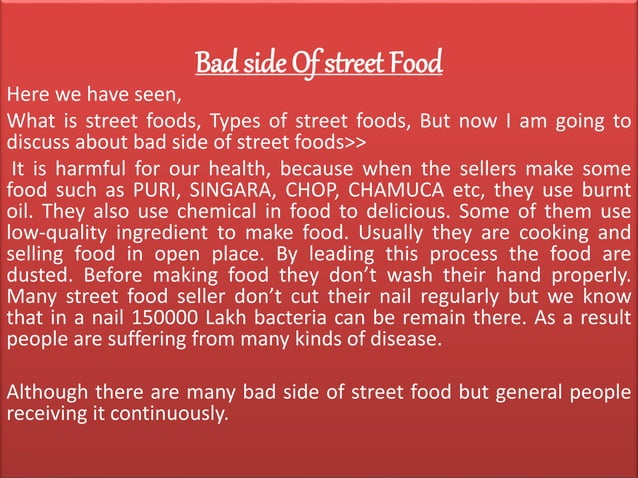 Street Food Presentation By Rimon Rayhan | PPTX