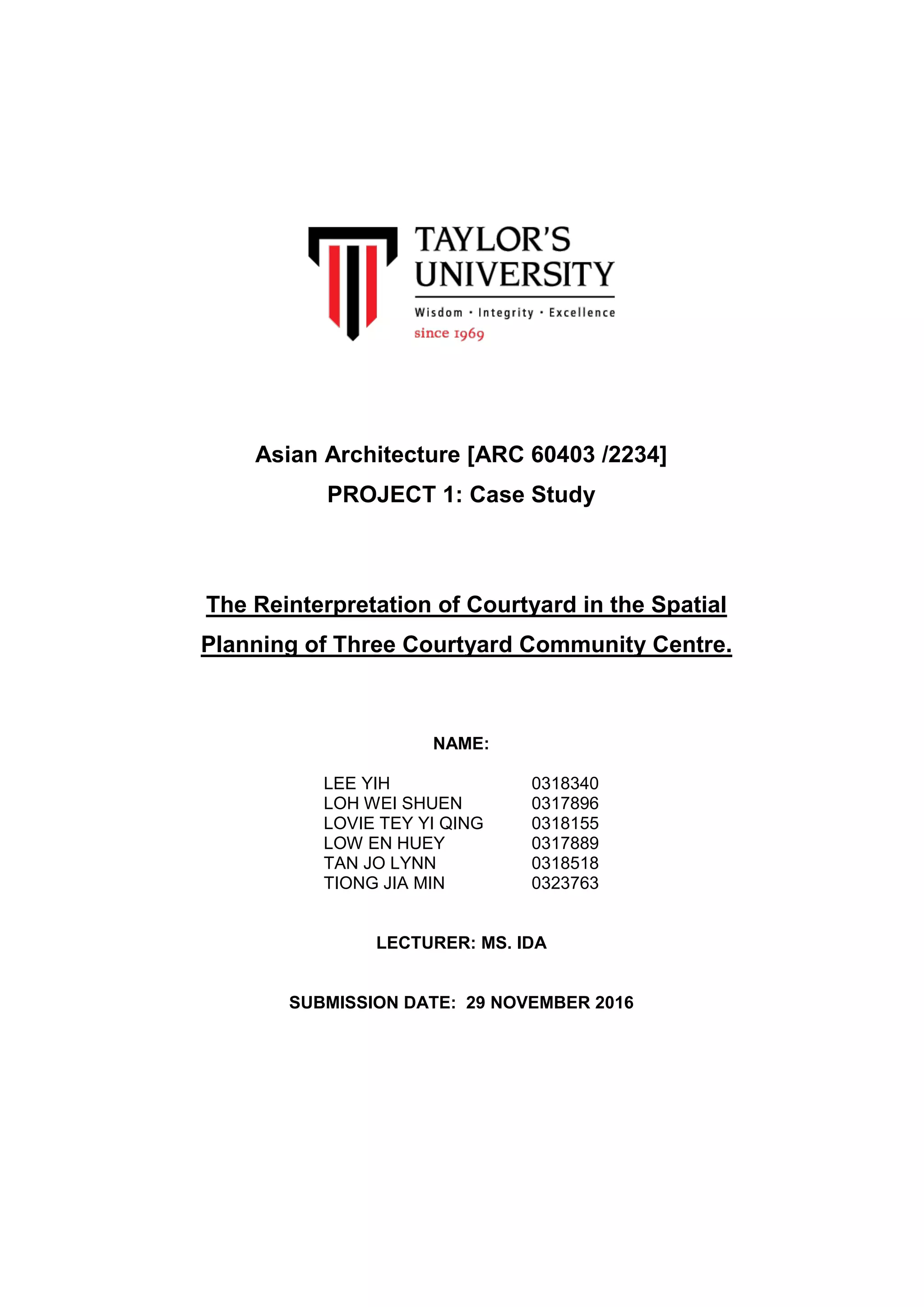 ASIAN ARCHITECTURE - THREE COURTYARD COMMUNITY CENTRE CASE STUDY / | PDF