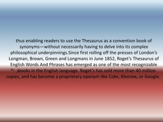 The Thematic Tradition in Lexicography | PPT