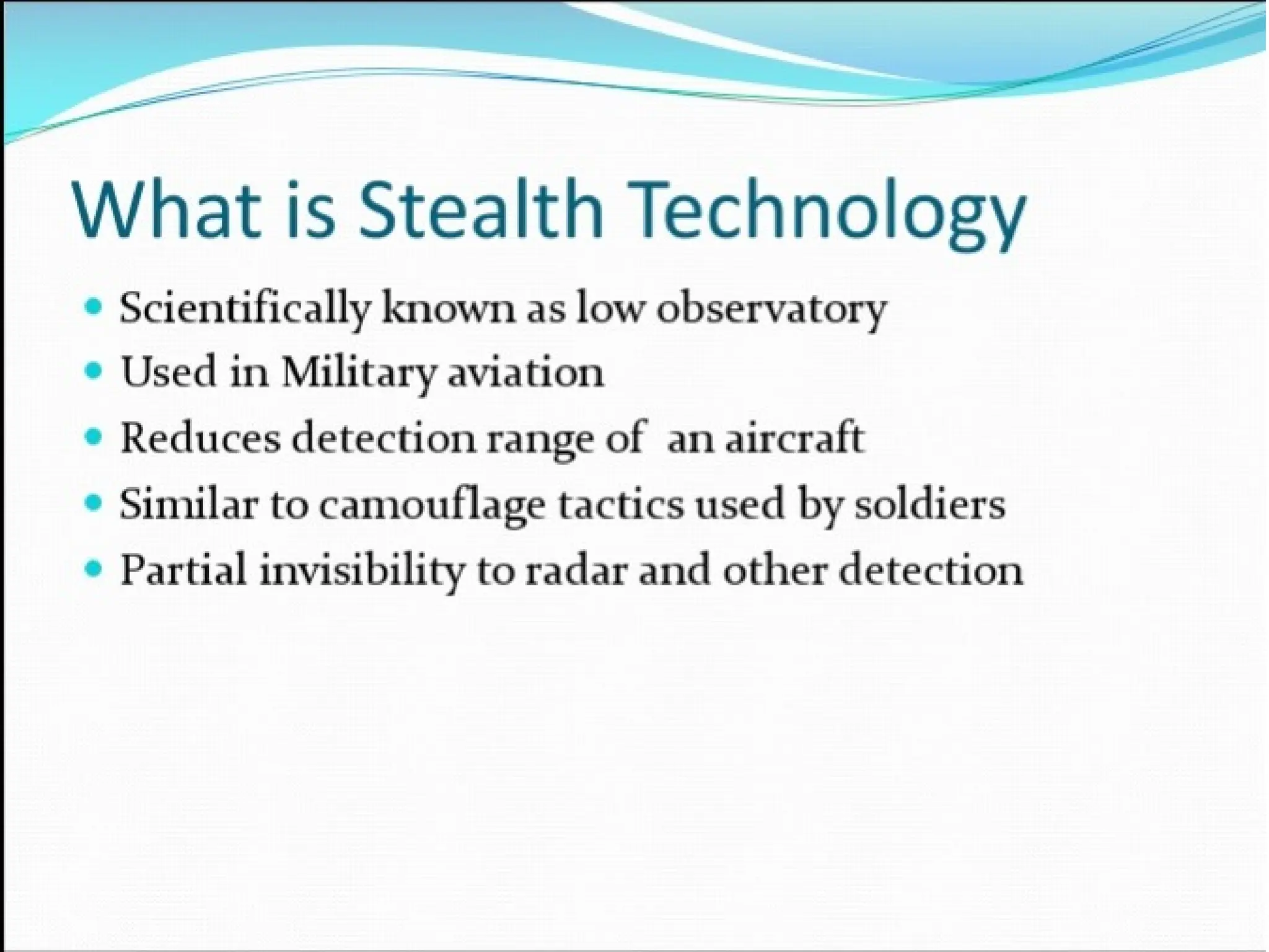 Aircraft and stealth technology in modern world | PPT