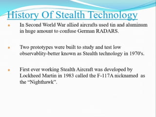 Aircraft and stealth technology in modern world | PPTX