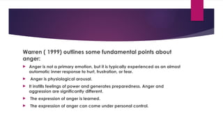 Anger and aggression disorder in mental health nursing | PPTX