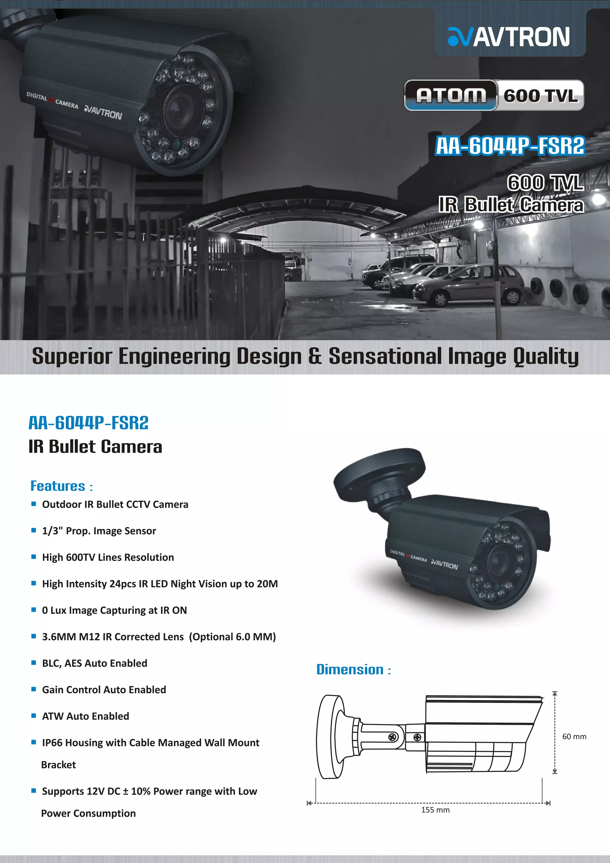 Avtron IR Bullet Camera Aa 6044 p-fsr2-datasheet | PDF