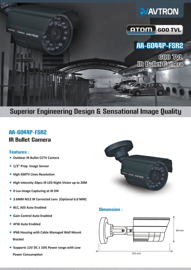 Avtron IR Bullet Camera Aa 6044 p-fsr2-datasheet | PDF