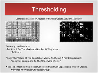 ITAB2010-Thresholding Correlation Matrices | PPT