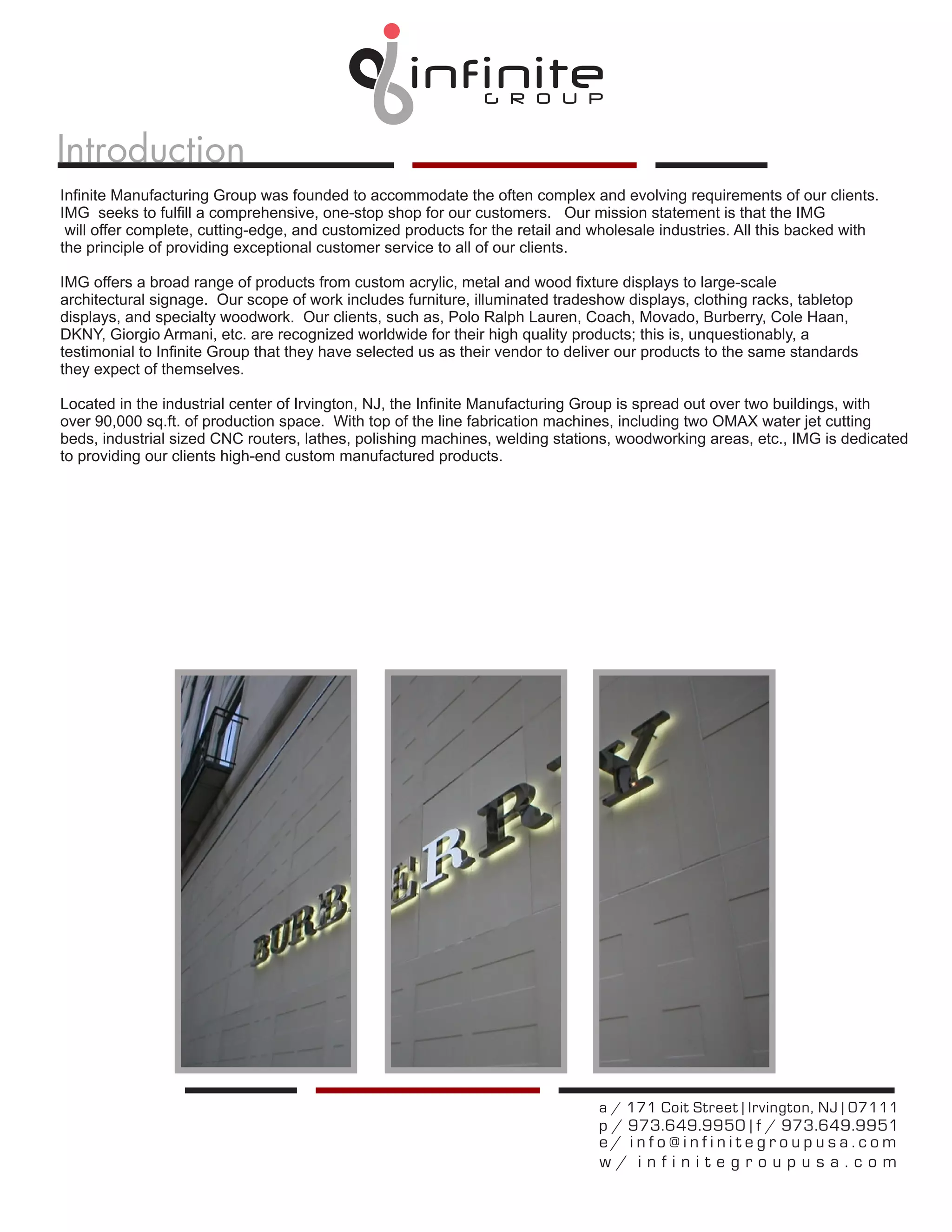 Infinite Manufacturing Group Brochure | PDF