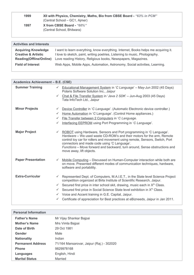 CV - Vivek Bajpai | PDF