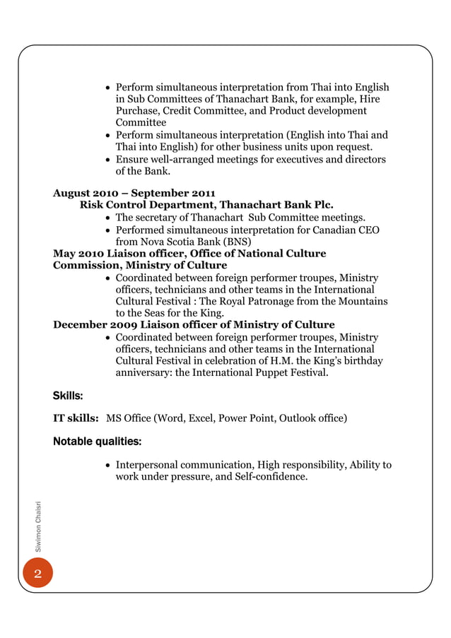SiwimonC Resume as of 190615 | PDF | Business Banking & Finance | Business