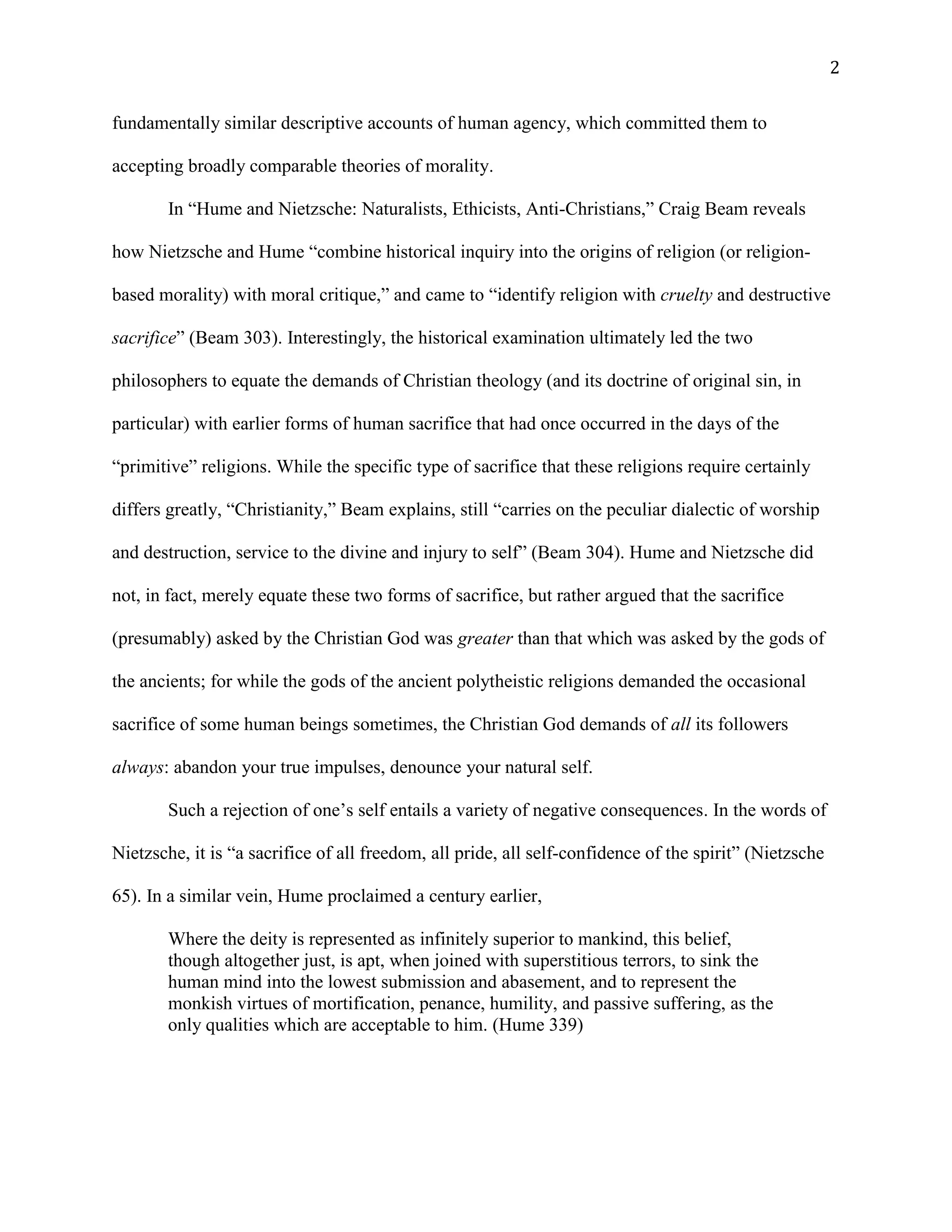 Moral Visions of Hume and Nietzsche | DOCX
