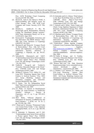 A Study of A Method To Provide Minimized Bandwidth Consumption Using Regenerating Codes In Cloud ...