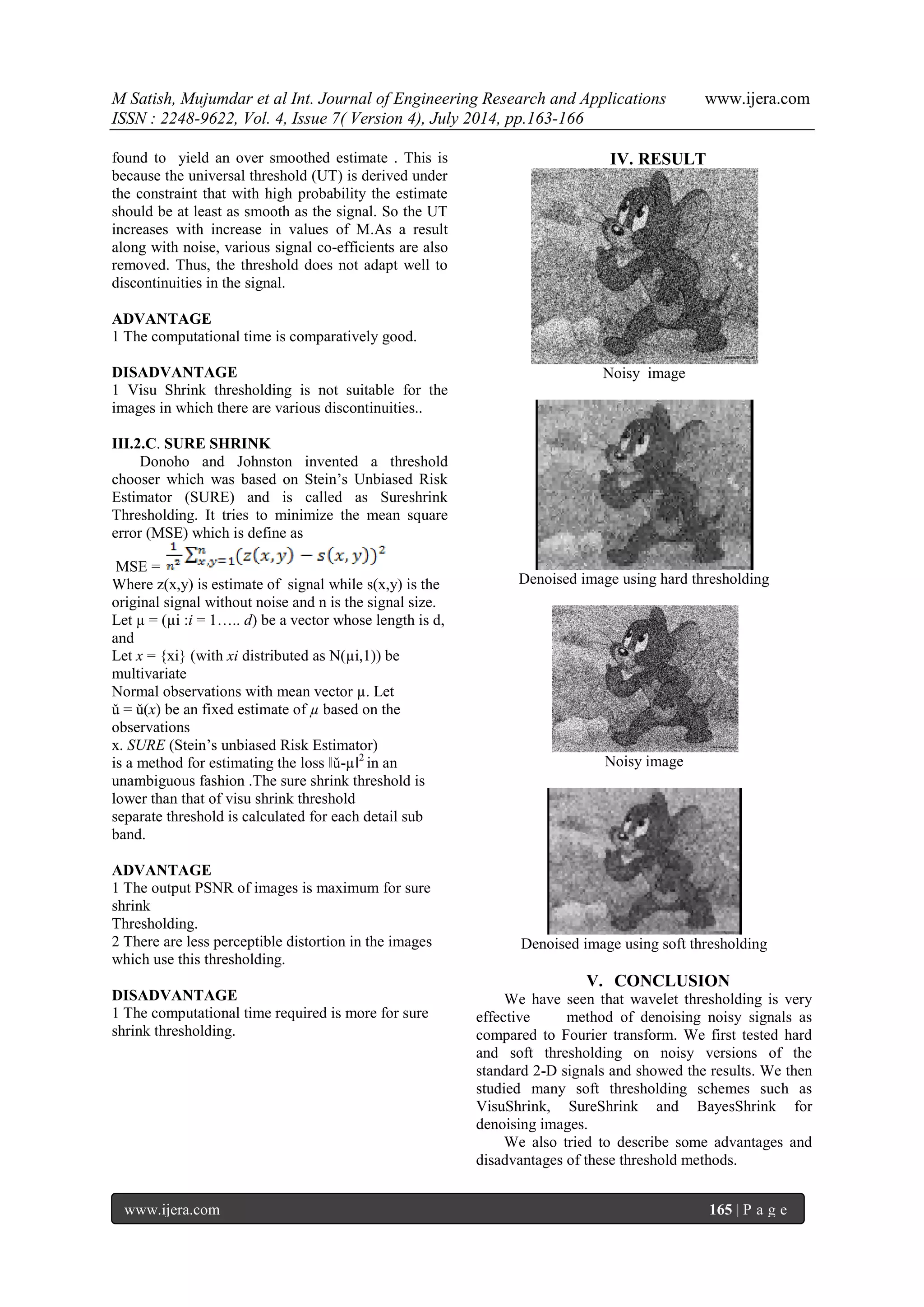 Image Denoising Using Wavelet Transform Pdf