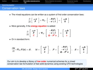 Development of a low order stabilised Petrov-Galerkin formulation for a mixed conservation law ...