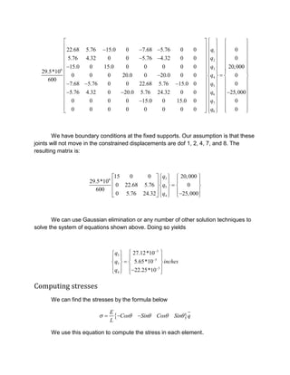 solution for 2D truss1 | PDF | Physics | Science