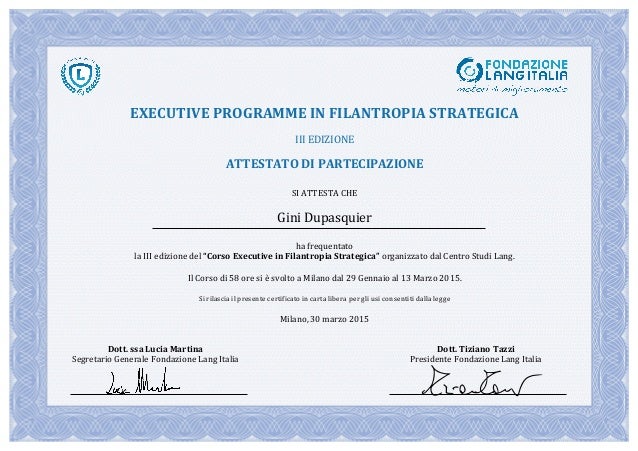 attestato fondazione lang