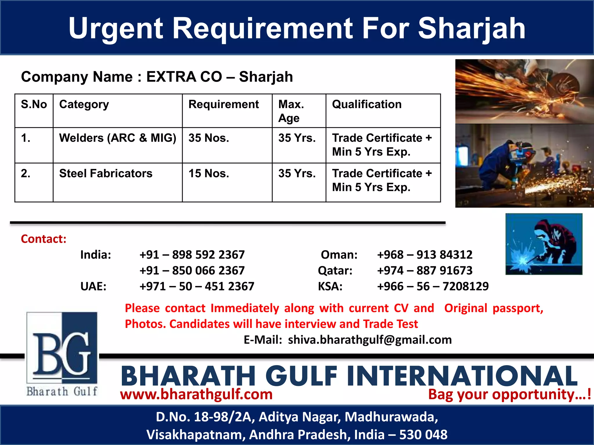 Urgent Requirement Welders and Fabricators | PPTX