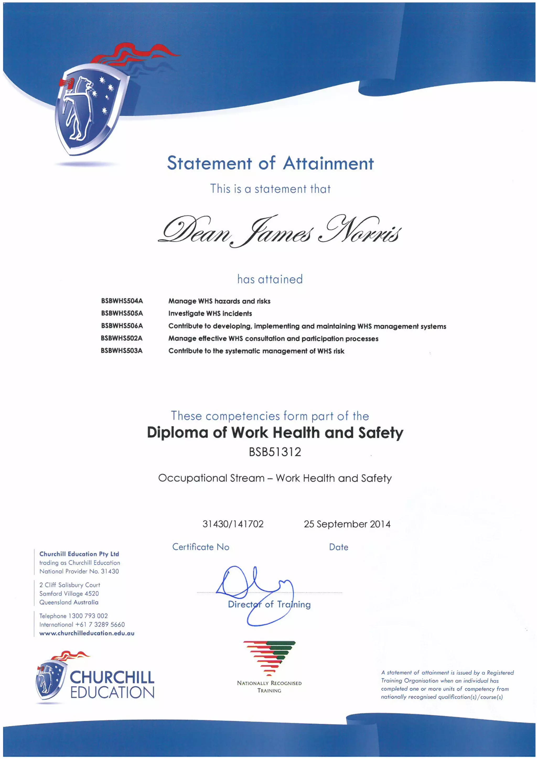 Advanced-Diploma-of-Work-Health-and-Safety | PDF