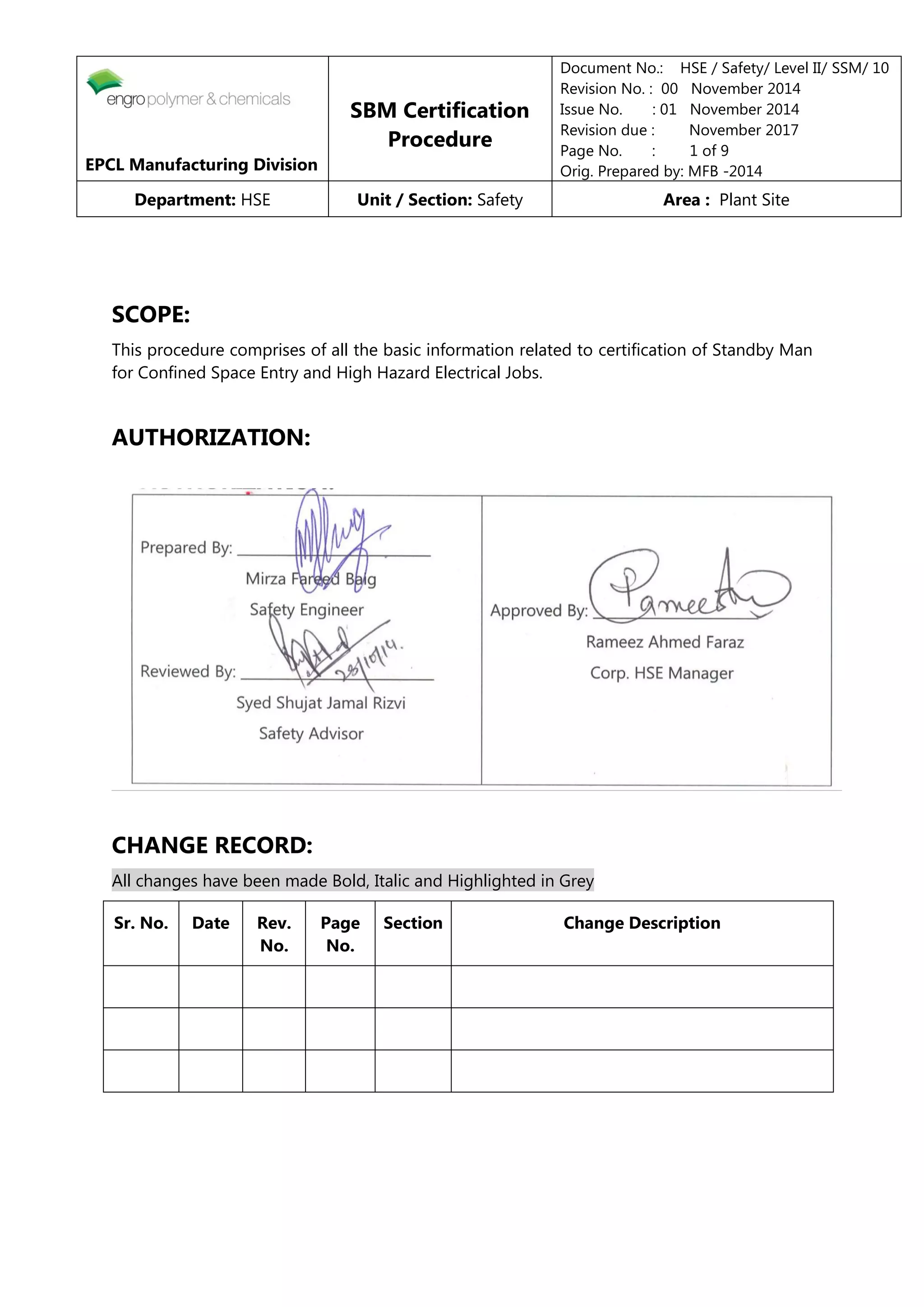 Section 10 - SBM Certification Procedure | PDF