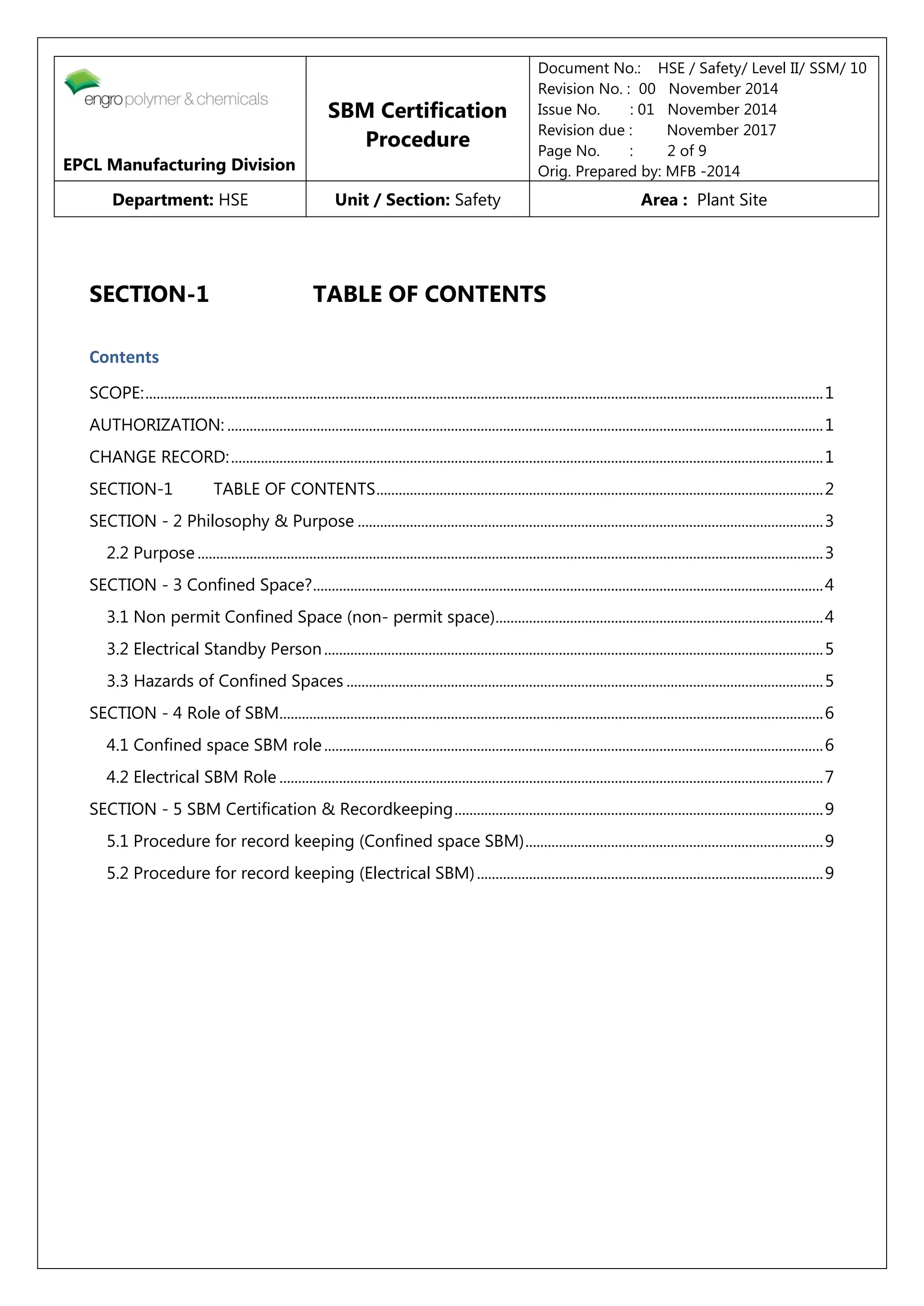 Section 10 - SBM Certification Procedure | PDF