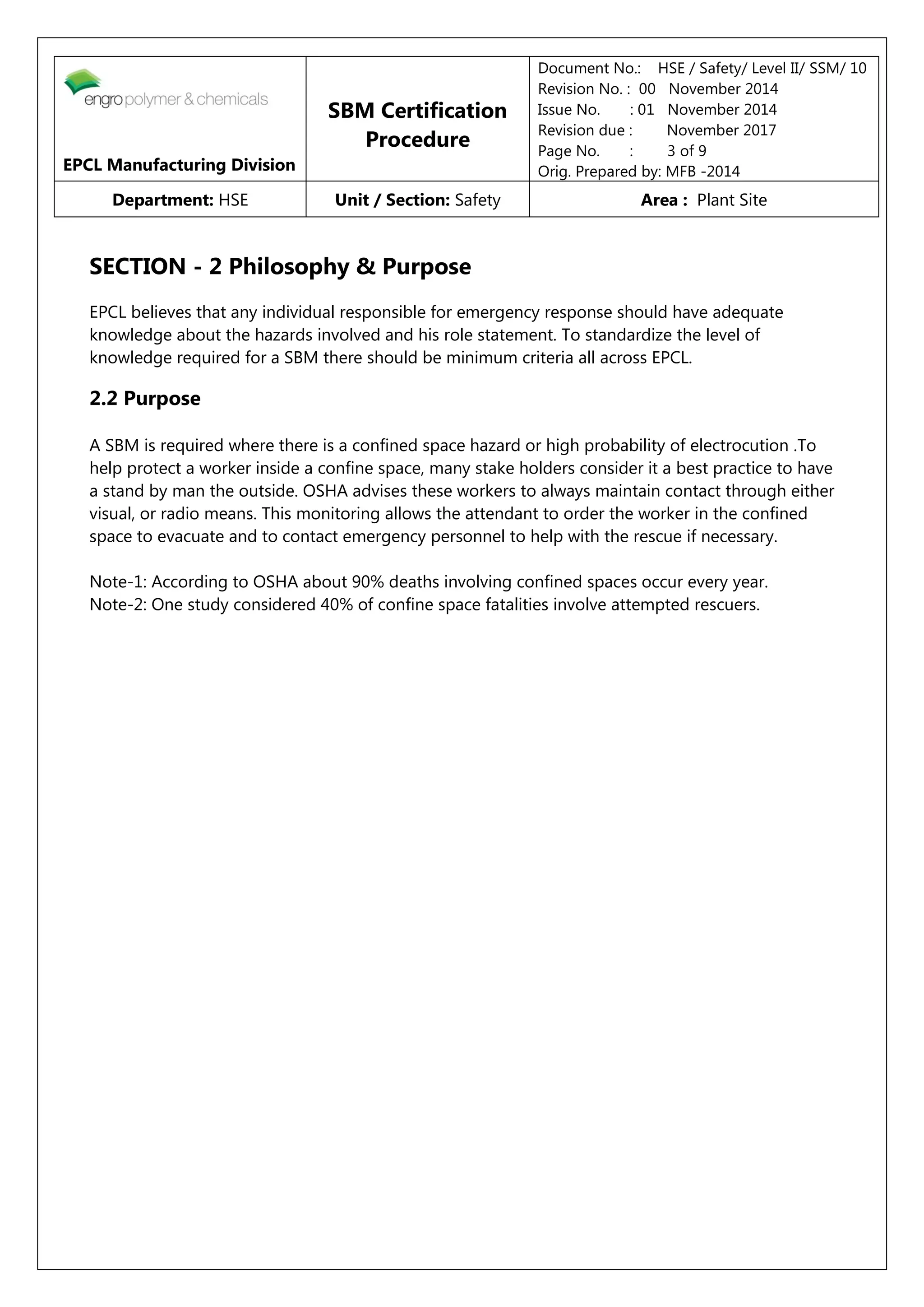 Section 10 - SBM Certification Procedure | PDF
