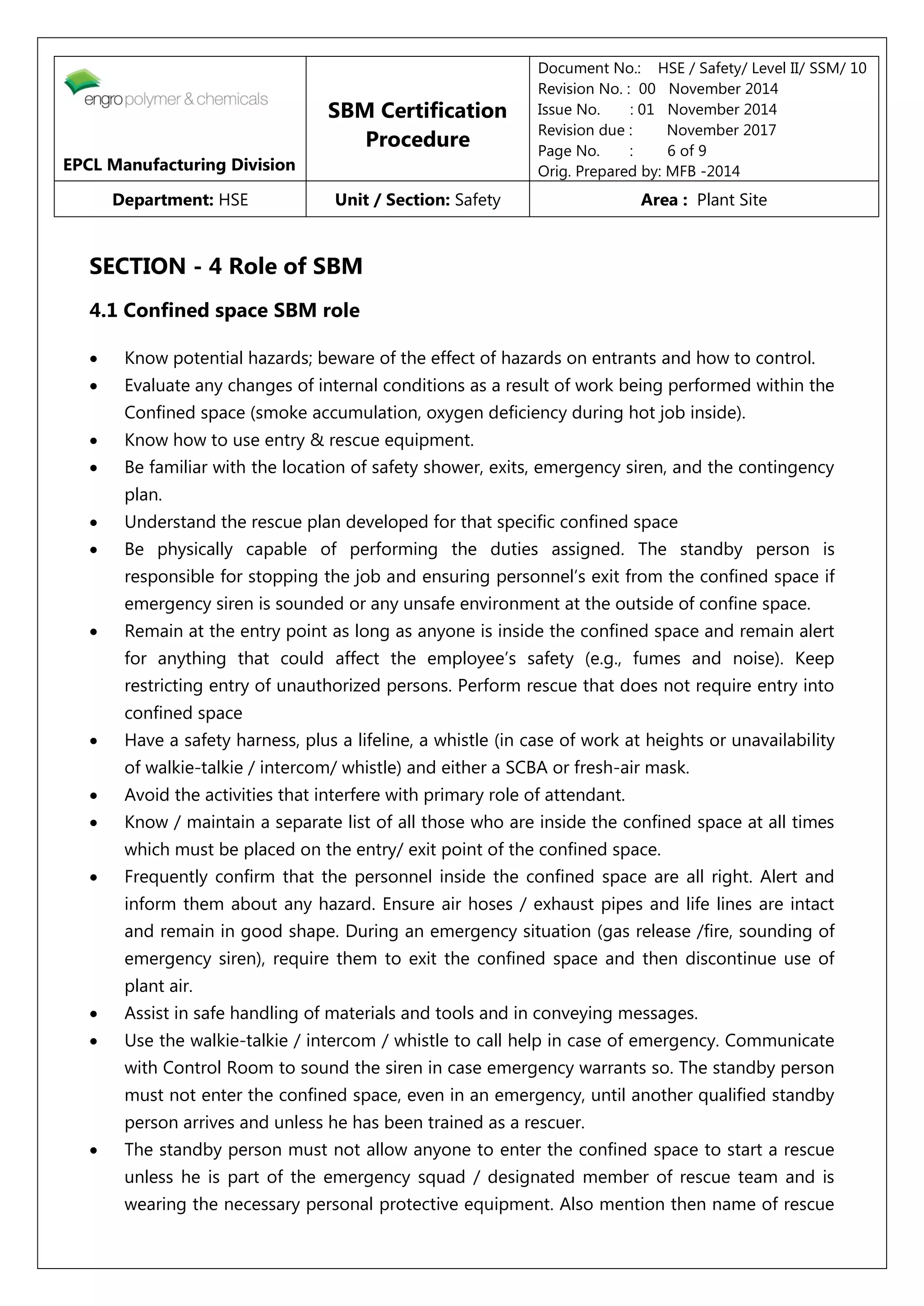 Section 10 - SBM Certification Procedure | PDF