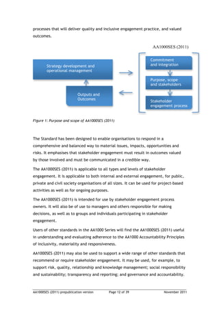 AA1000 Stakeholder Engagement Standard 2011 | PDF
