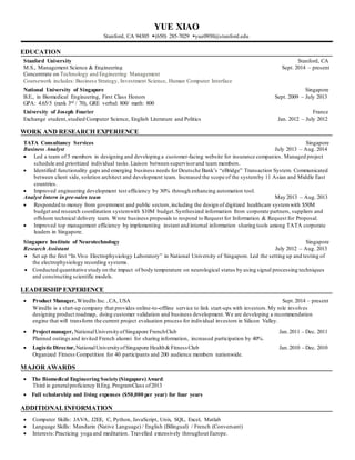 Resume_Yue_Xiao (Consulting) | PDF