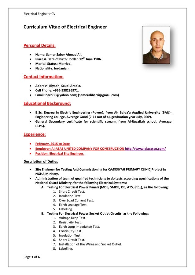 Eng Samer Ali CV | PDF