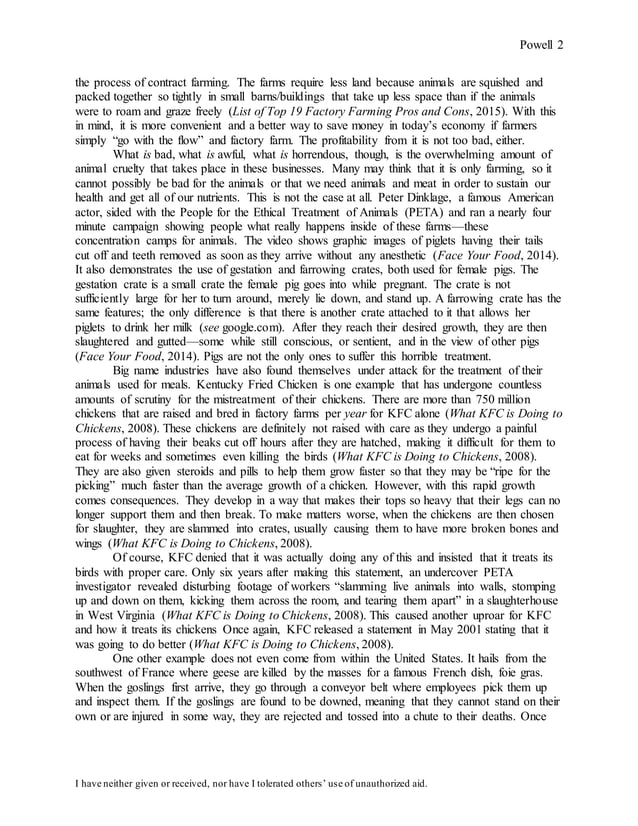 Factory Farming Ethics Essay | DOCX
