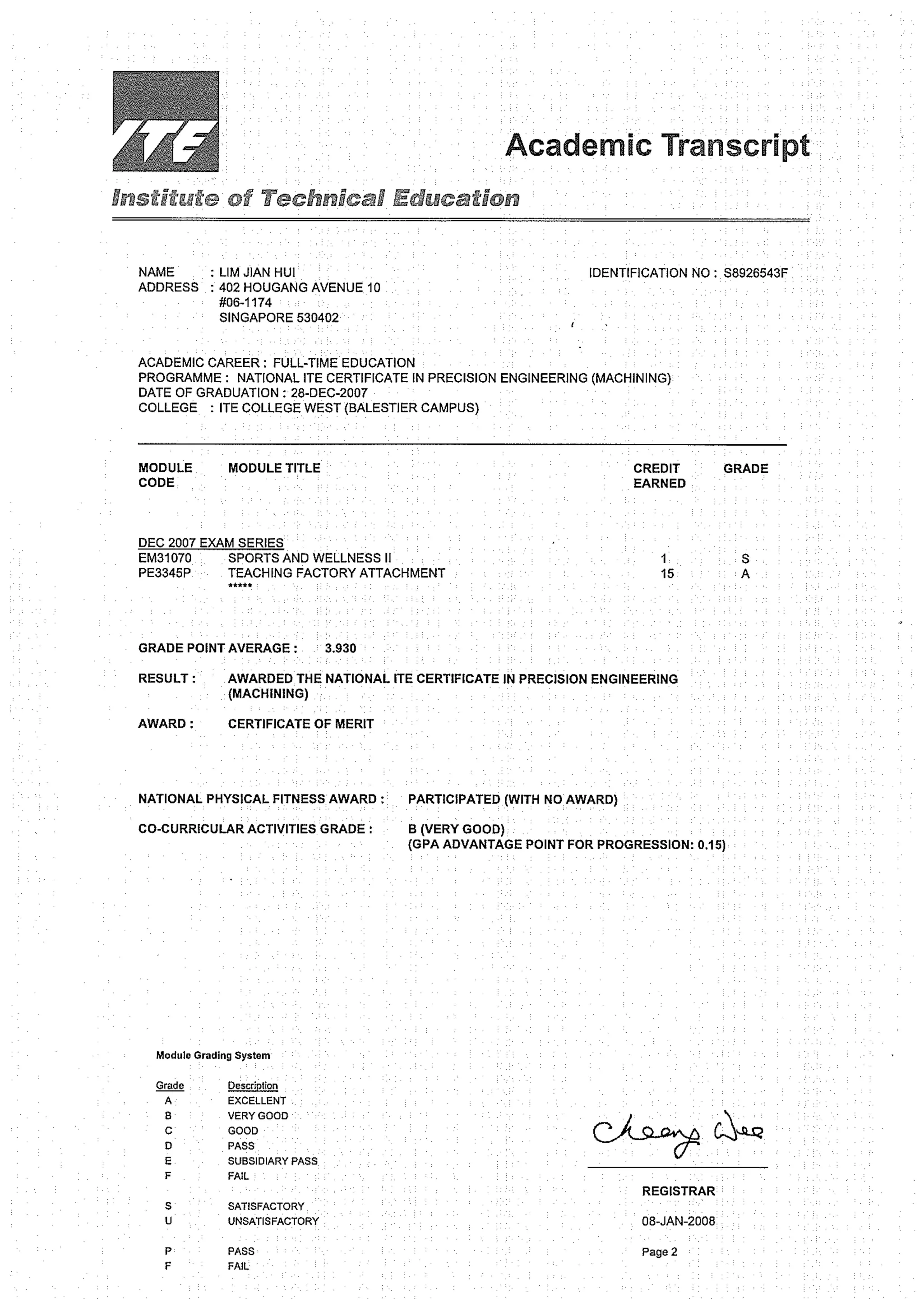 ITE transcript 2 | PDF