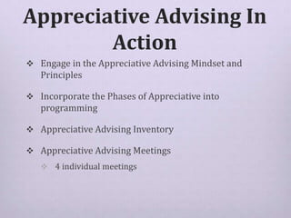 Appreciative Advising: Connections, Community and Student Success | PPTX