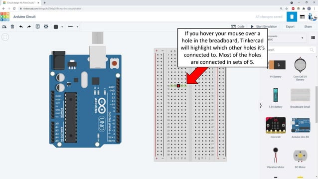 Guide to add an arduino and breadboard to create a circuit. | PPT