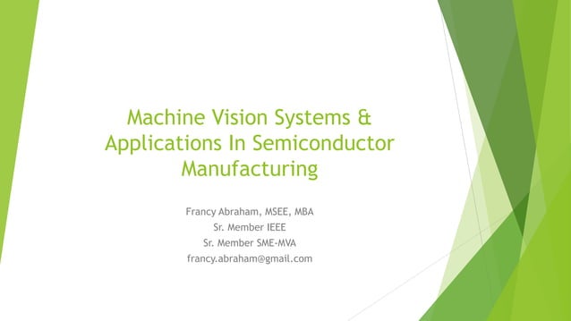 Machine Vision Systems And Applications | PPTX | Cameras and Camcorders ...